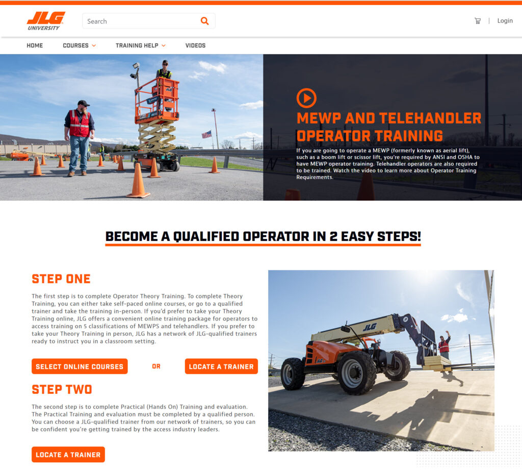 JLG overhauls training platform, elevates expertise for machine ...